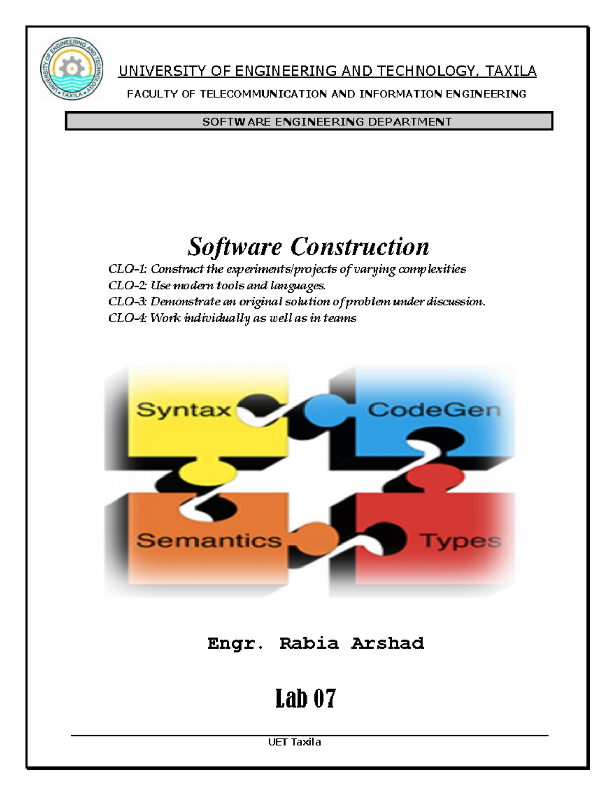 SC Lab software engineering lect - Software Engineering - Studocu