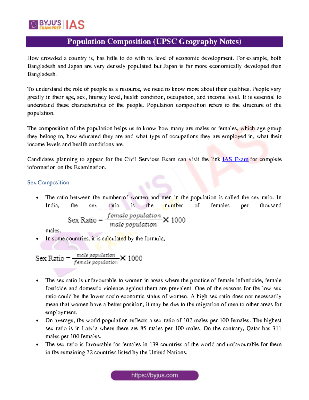 Population-Composition - Population Composition (UPSC Geography Notes ...