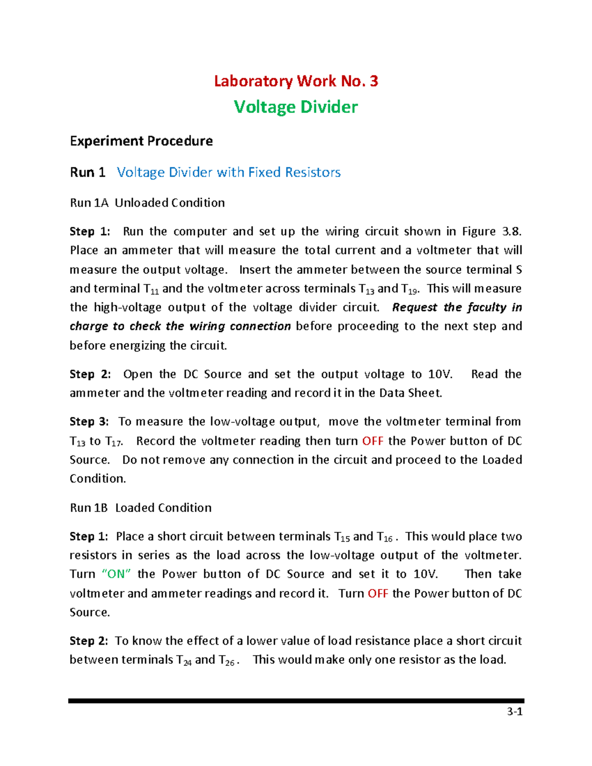 Laboratory Work No 3 Voltage Divider Unitrain for Canvas - Laboratory Work No. 3 Voltage Divider ...