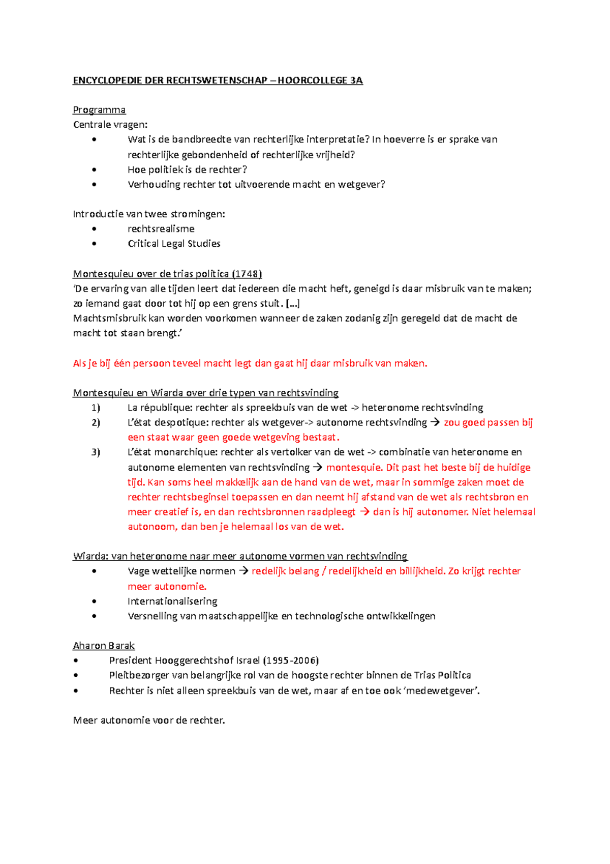 Hoorcollege 3A 3B - ENCYCLOPEDIE DER RECHTSWETENSCHAP – HOORCOLLEGE 3A ...