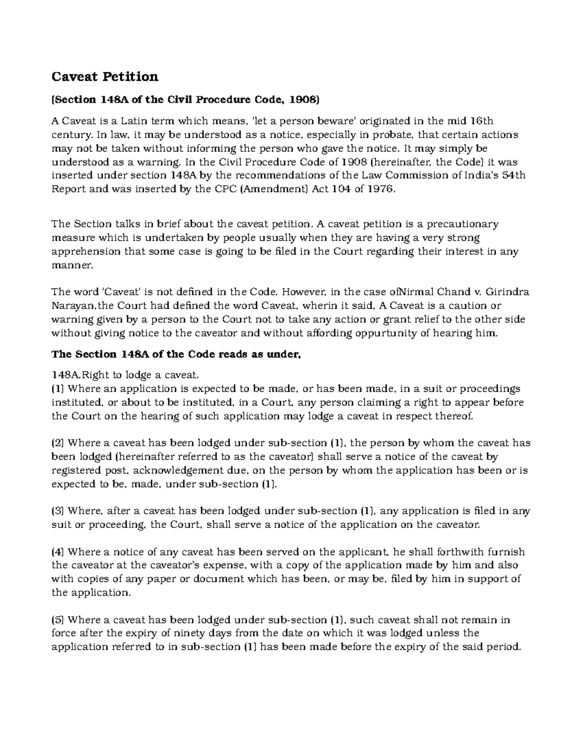 Caveat - In law, it may be understood as a notice, especially in ...