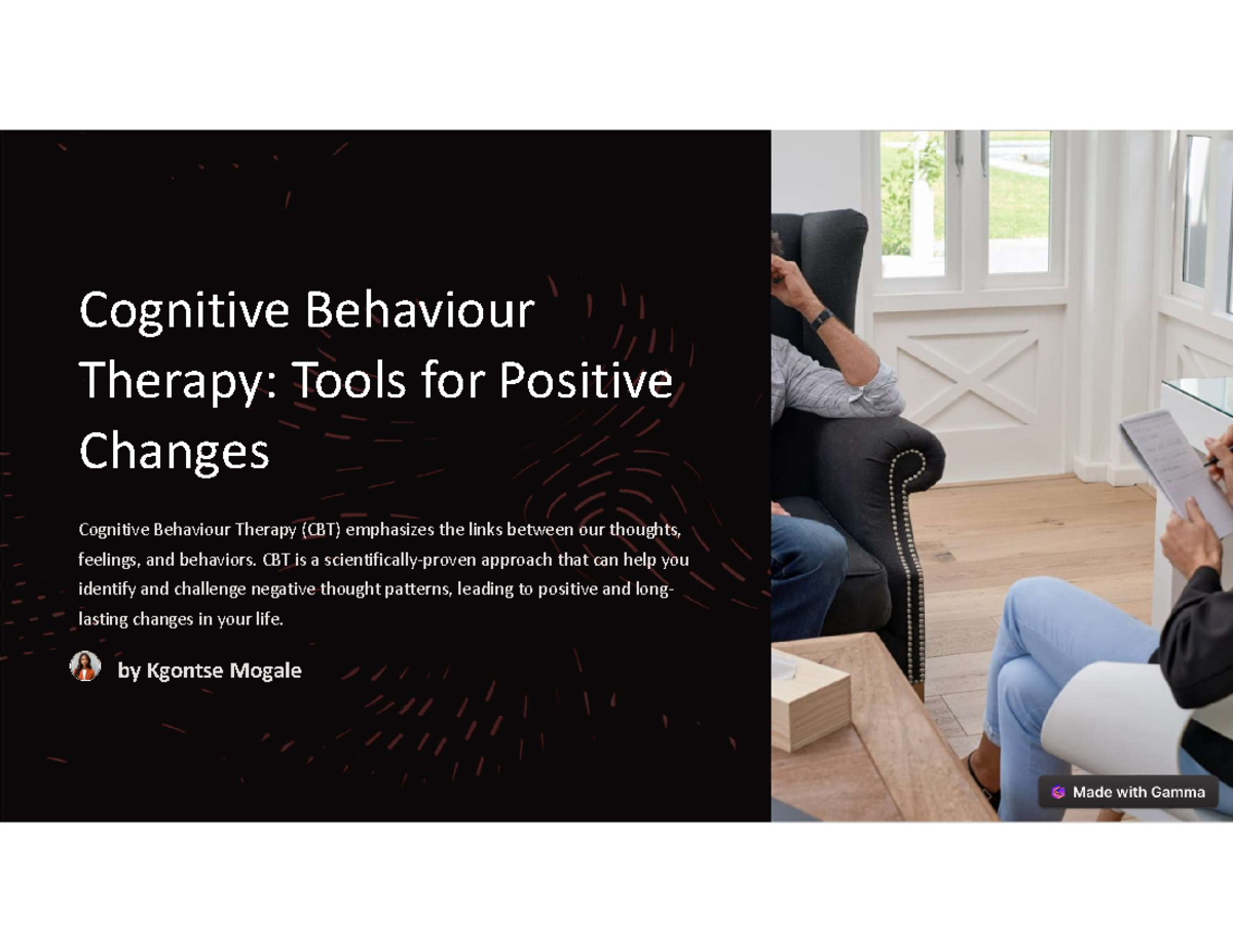 Cognitive Behaviour Therapy - Cognitive Behaviour Therapy: Tools for ...
