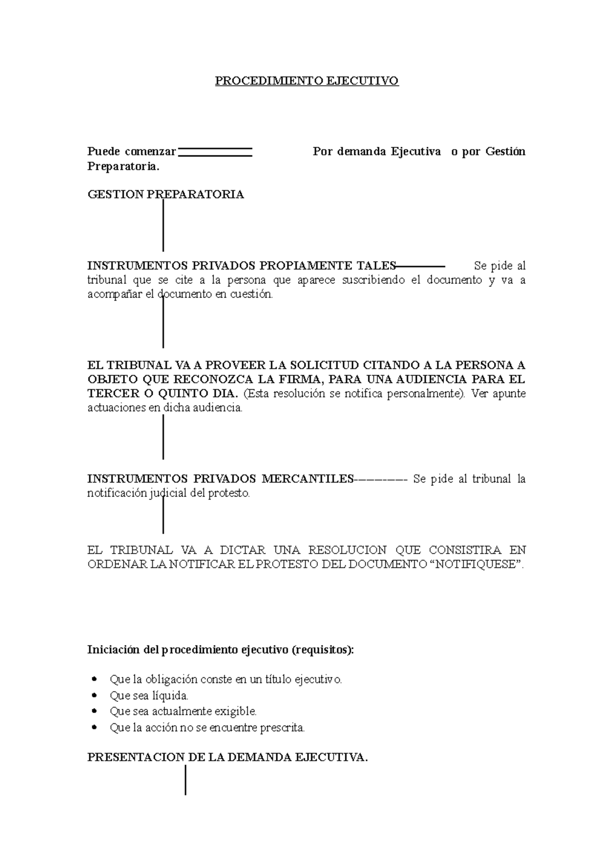 Esquema DEL Procedimiento Ejecutivo - PROCEDIMIENTO EJECUTIVO Puede comenzar Por demanda ...