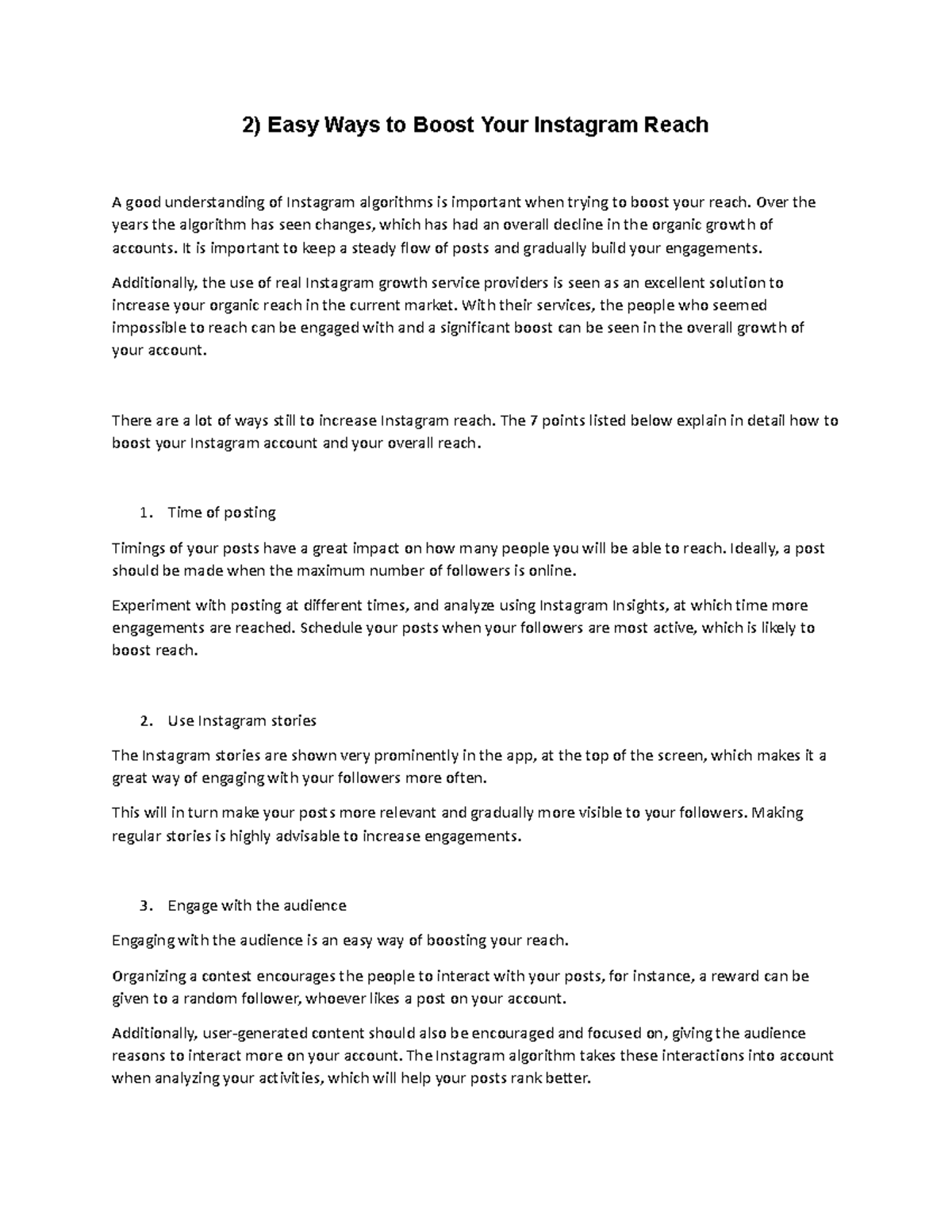 2-2 - Article writing assignment - 2) Easy Ways to Boost Your Instagram ...