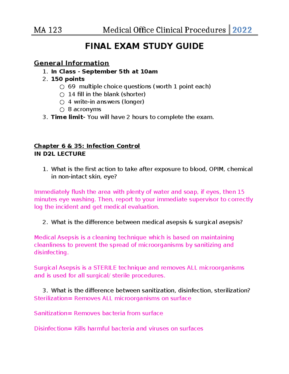 MA 123 Final Exam Study Guide Finished - FINAL EXAM STUDY GUIDE General ...