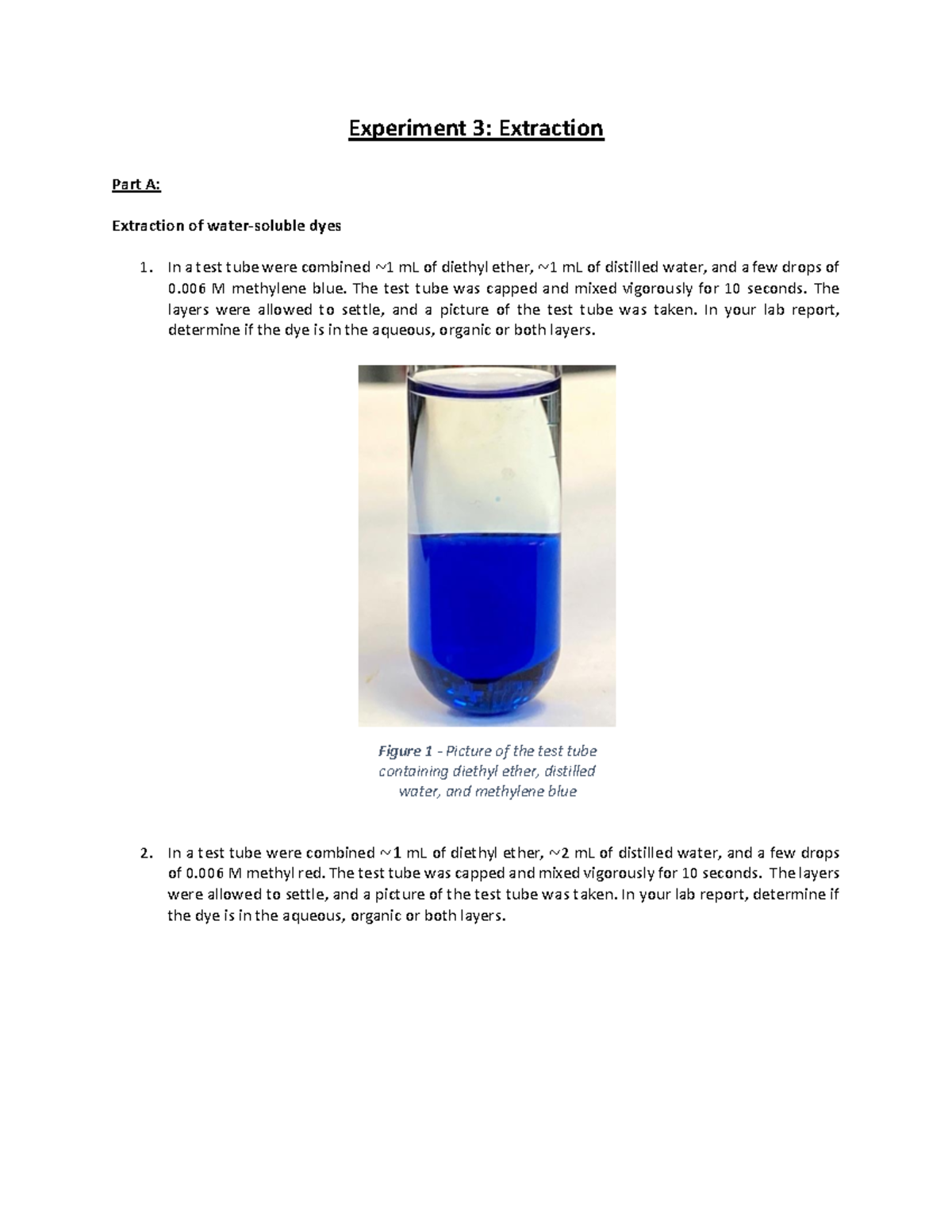 L3-Data10 - lab data 10 - Experiment 3: Extraction Part A: Extraction ...
