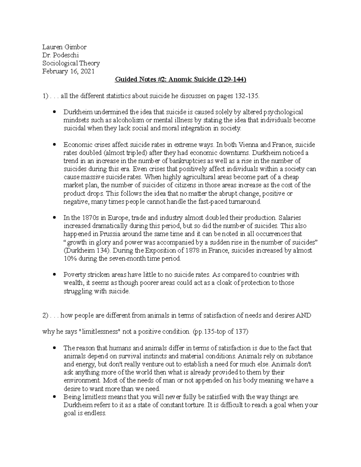 Guided notes #2 anomic suicide pages 129-144 - Lauren Gimbor Dr ...