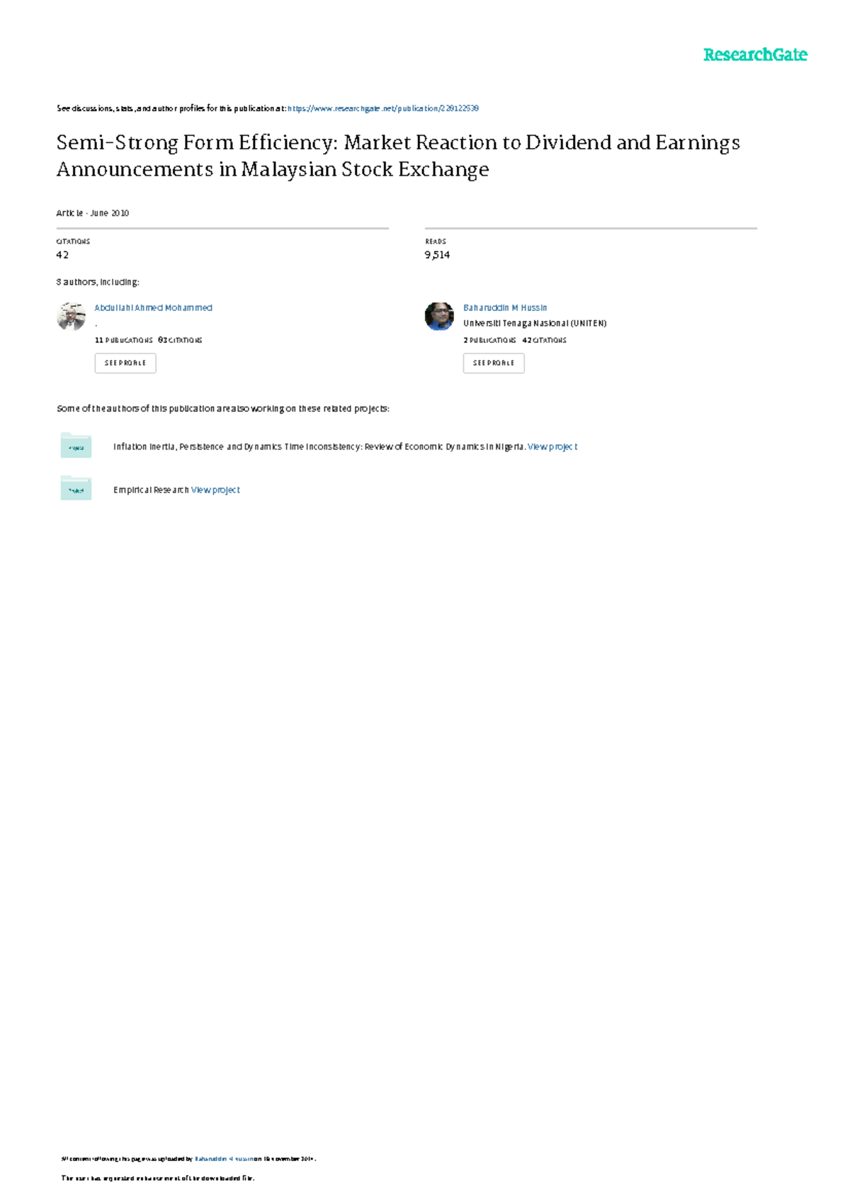 Semi-strong Form Efficiency - Financial Economics - Studocu