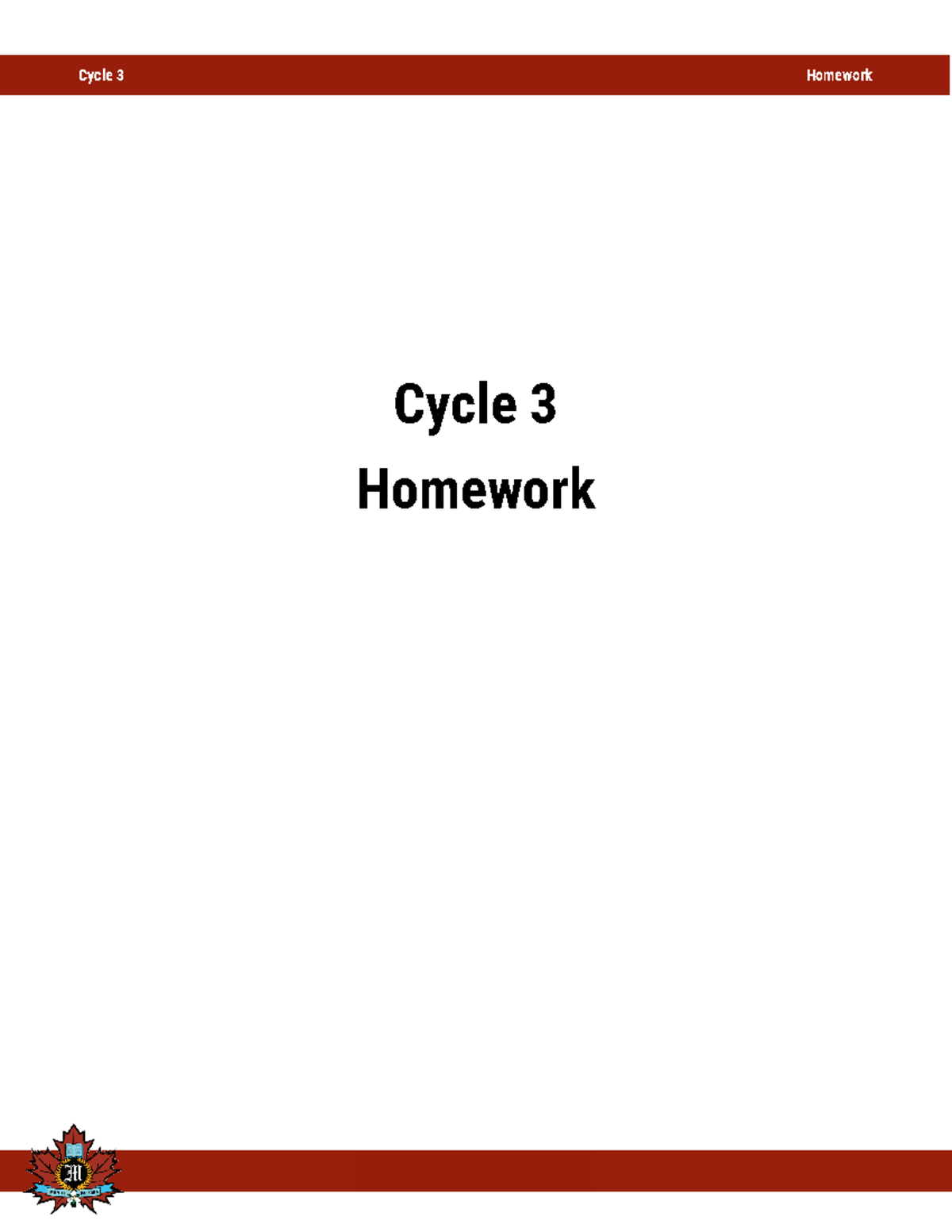 Cycle 3 Homework - Questions to practice. - Cycle 3 Homework Cycle 3 Homework Cycle 3 Graphing a ...
