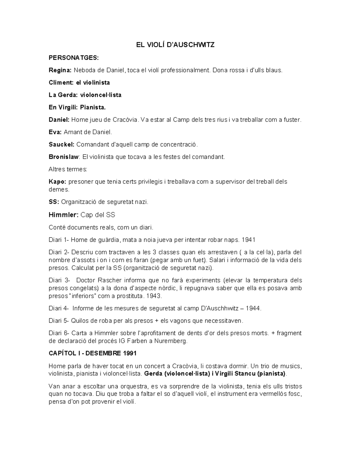 692404849 El violi d Auschwitz notes - EL VIOLÍ D’AUSCHWITZ PERSONATGES ...