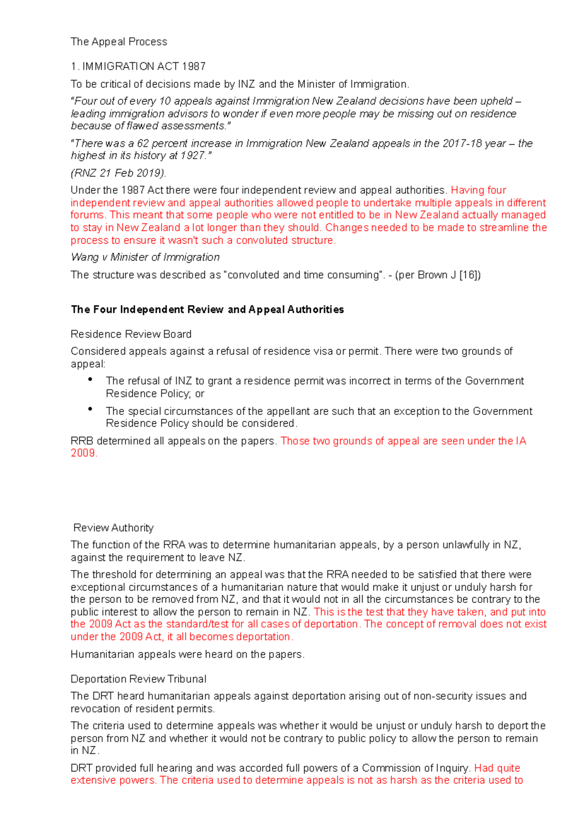 The Appeal Process - 323 - The Appeal Process IMMIGRATION ACT 1987 To ...