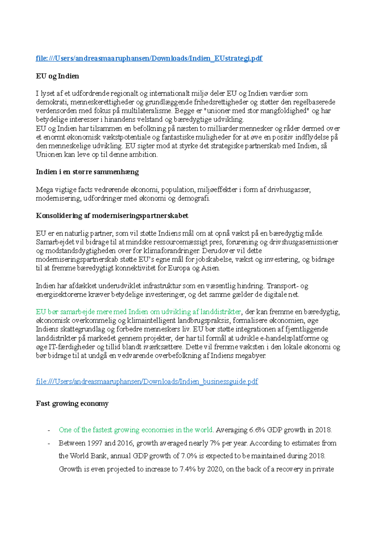 Forberedelse engelsk eksamen - file: EU og Indien I lyset af et udfordrende regionalt og - Studocu