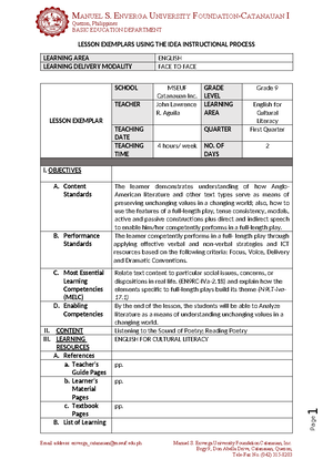 4as-LP - Lesson planning - 4 A’s Model Approach All lesson plan formats ...