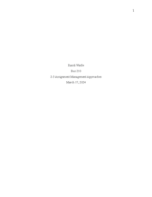 BUS 210 Project One Management Brief Text-Only Version - BUS 210 Project One Management Brief ...