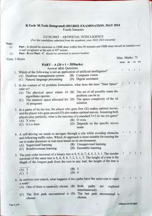 AI-QB-VDP-Unit I - good - Artificial Intelligence- 21CSC206T UNIT-I ...