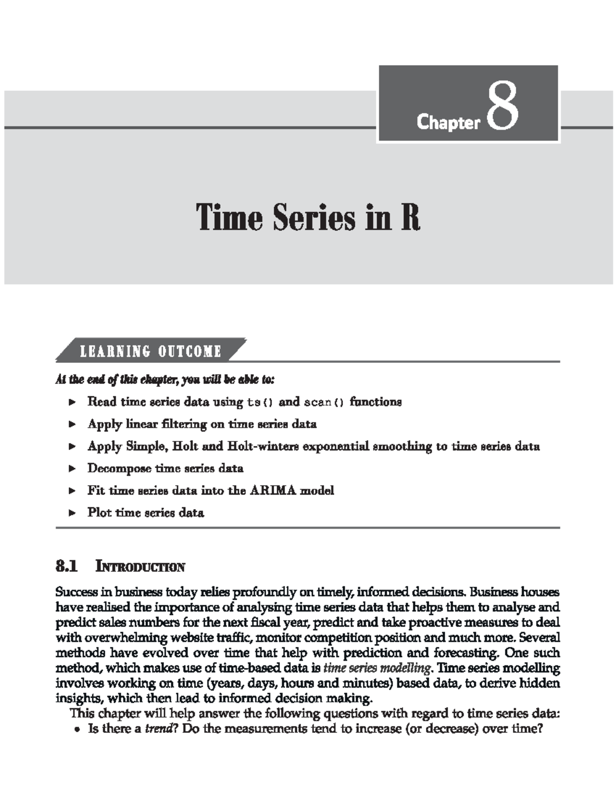 Unit5 da - read - Chapter 8 Time Series in R LEARNING OUTCOME At the end of this chapter, you ...