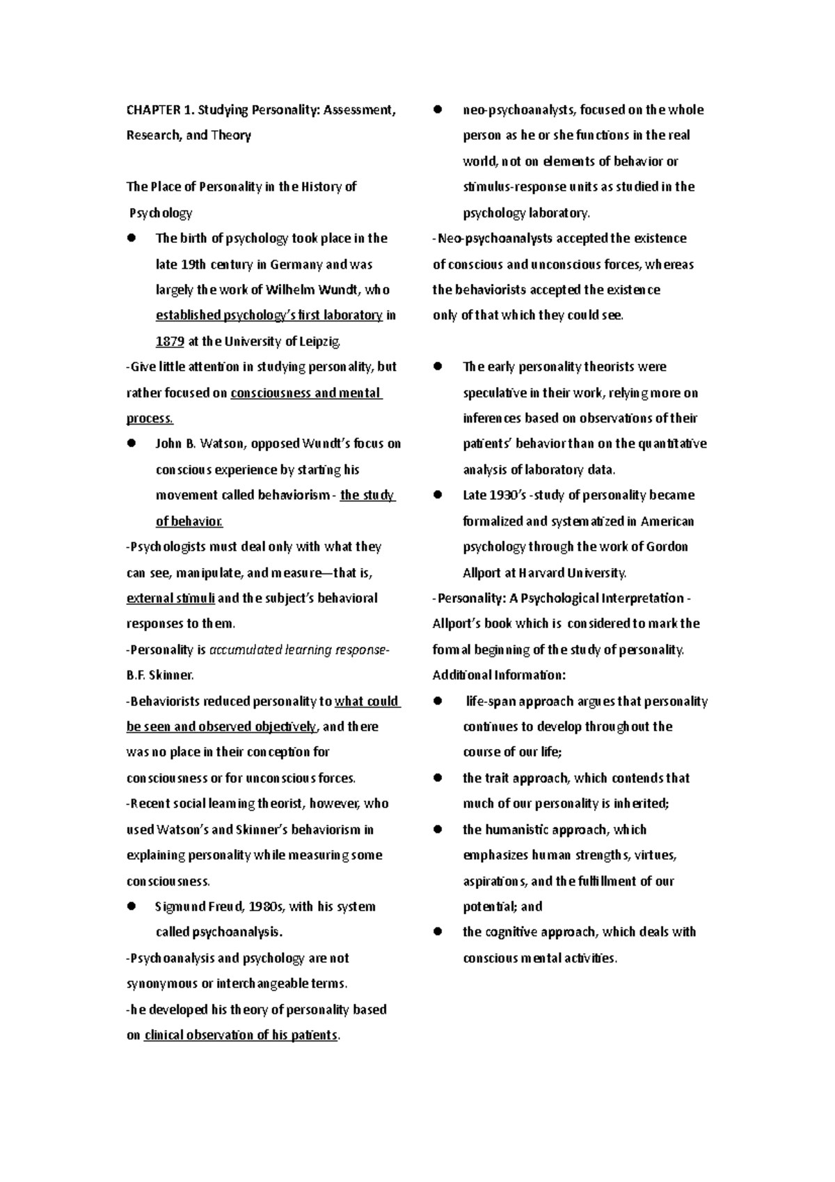 T.O.P - Chapter 1 - CHAPTER 1. Studying Personality: Assessment ...