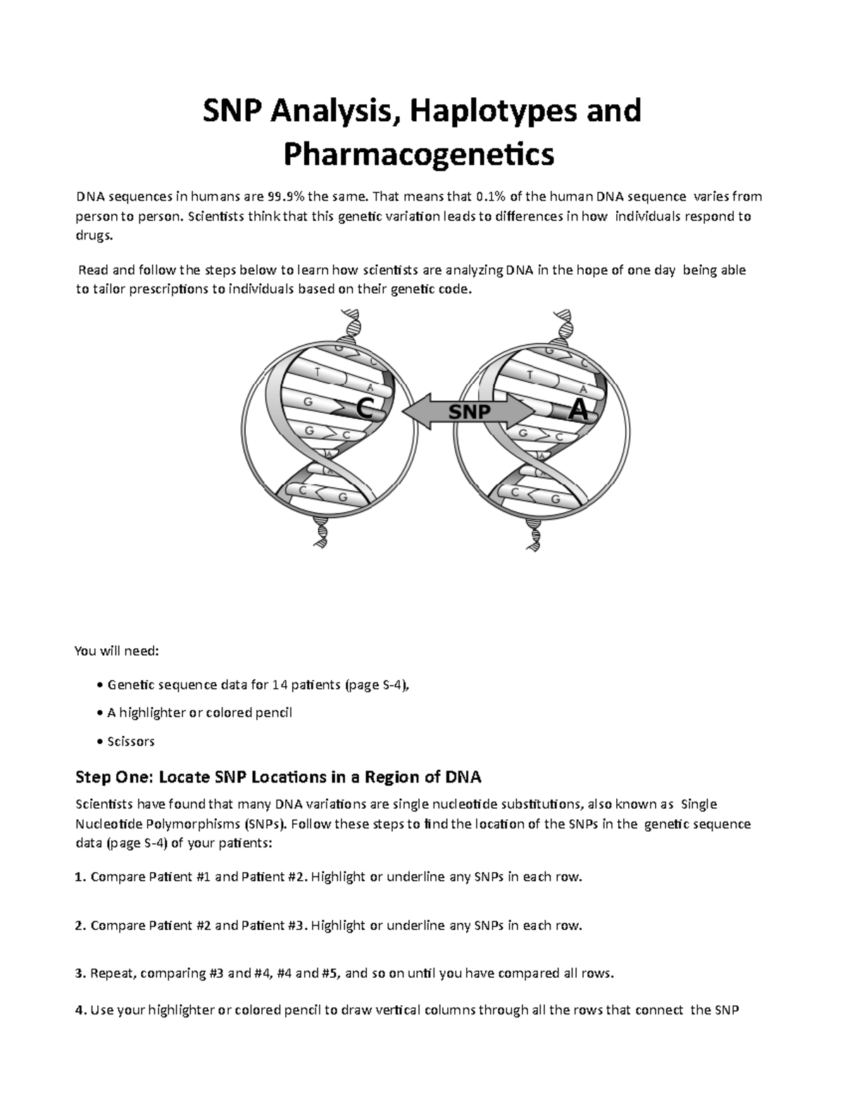 BIO - SNP Analysis and Pharmacogenetics - SNP Analysis, Haplotypes and ...