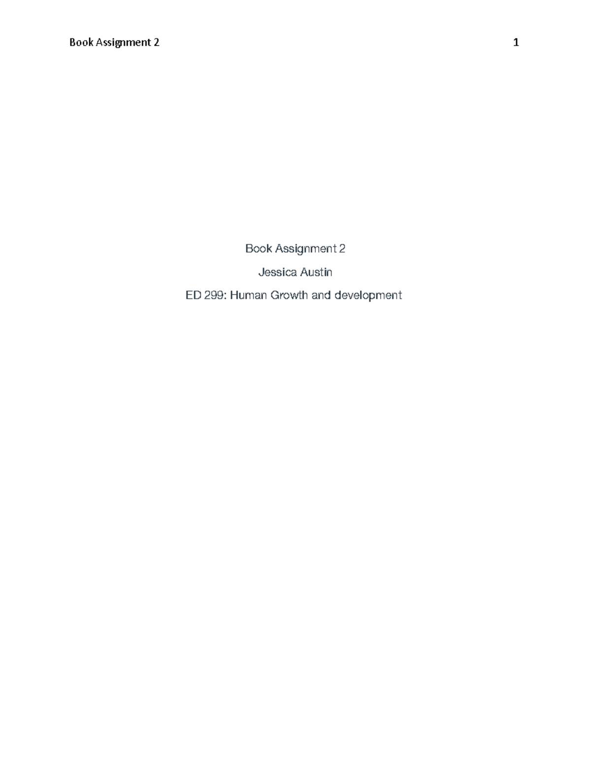 ED 299 Book project #2-2 - Book Assignment 2 1 Book Assignment 2 ...