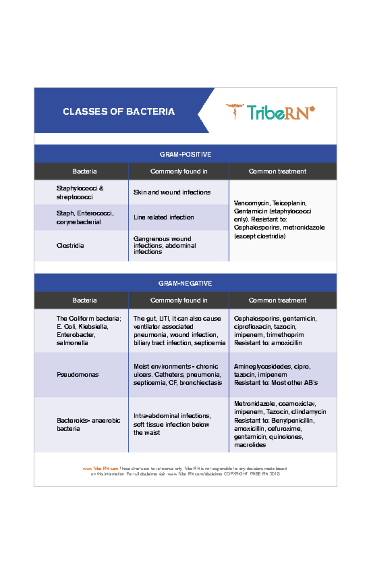 Classes of Bacteria.8 - CLASSES OF BACTERIA Tribe-RN These charts are ...