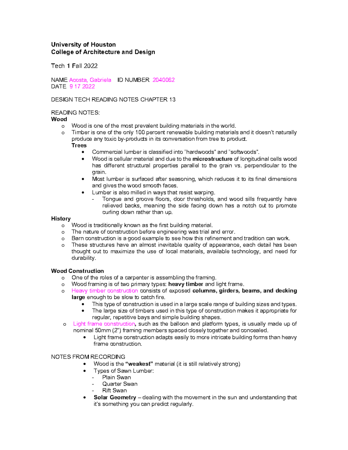 Ch. 10 Reading Recording Notes - University of Houston College of ...