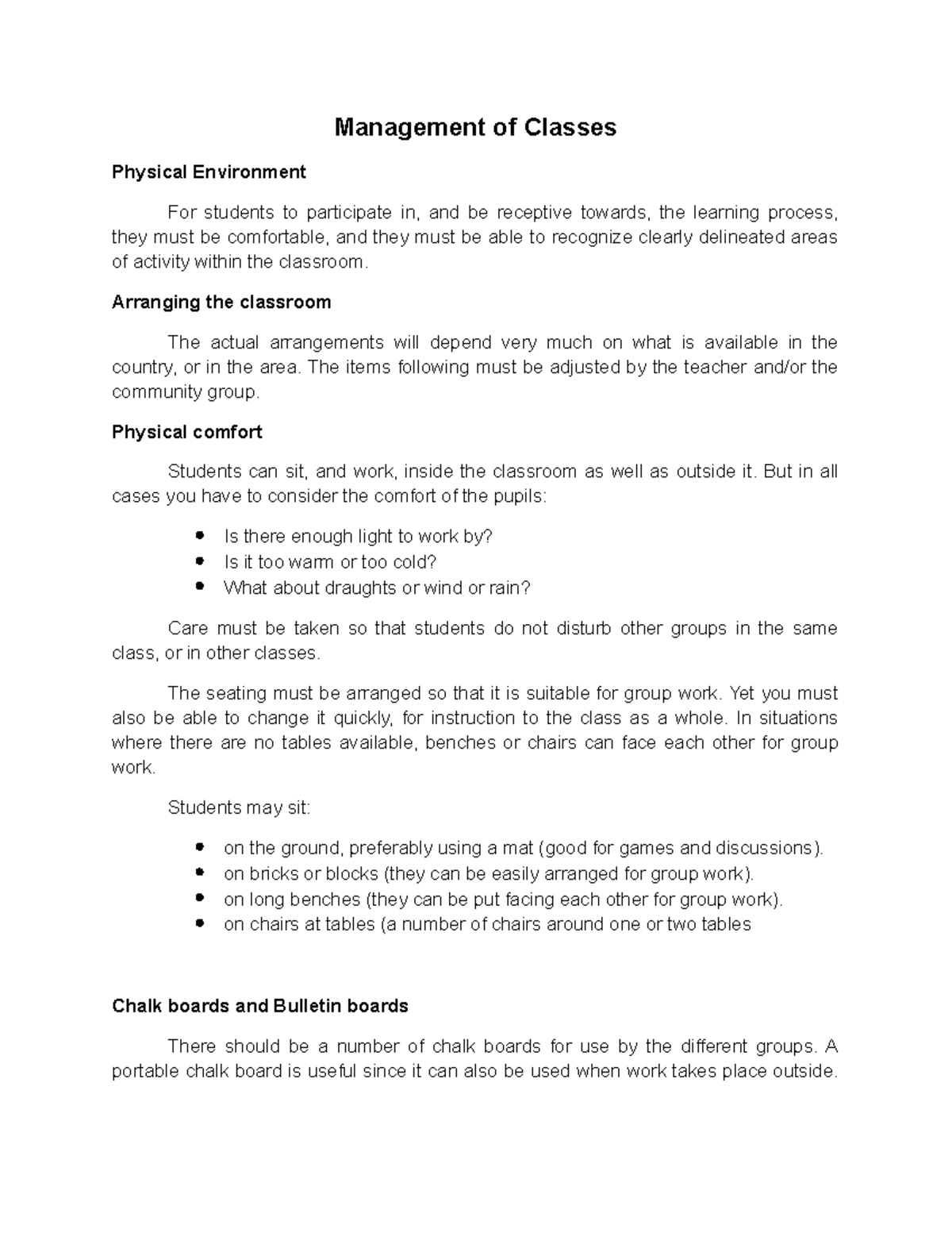 Management of Classes - Lecture notes 4 - Management of Classes ...