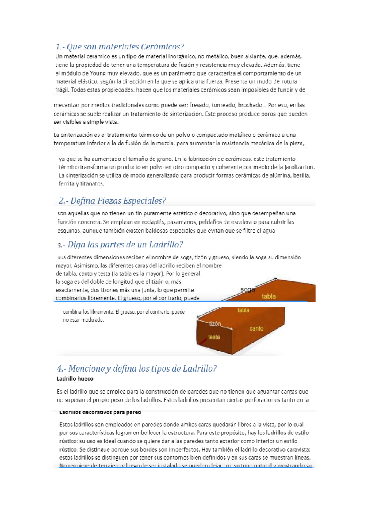 Doc1 - Resumen Ciencia y tecnología de los materiales - 1. Que son materiales Cerámicos? Un ...