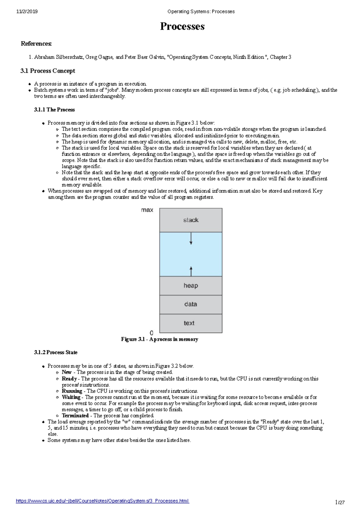Operating Systems Processes - uic/~jbell/CourseNotes/OperatingSystems/3 ...