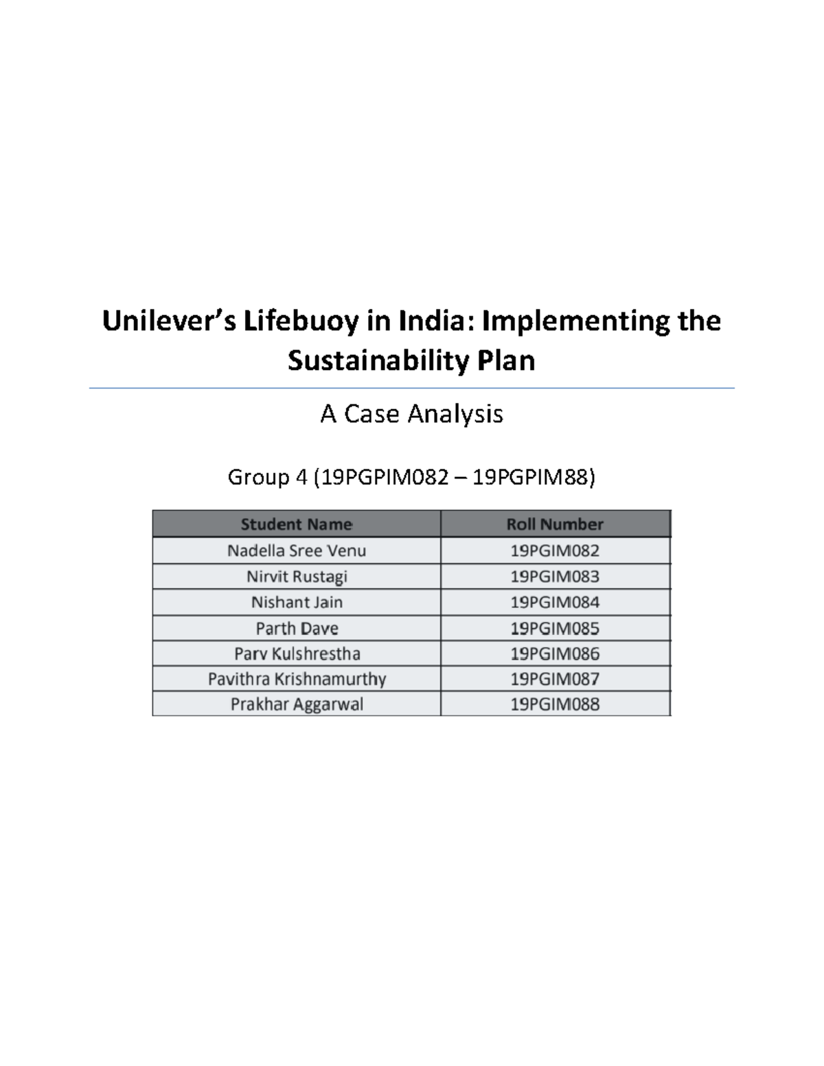 Pdfcoffee - UNilver case analysis - Unilever’s Lifebuoy in India ...