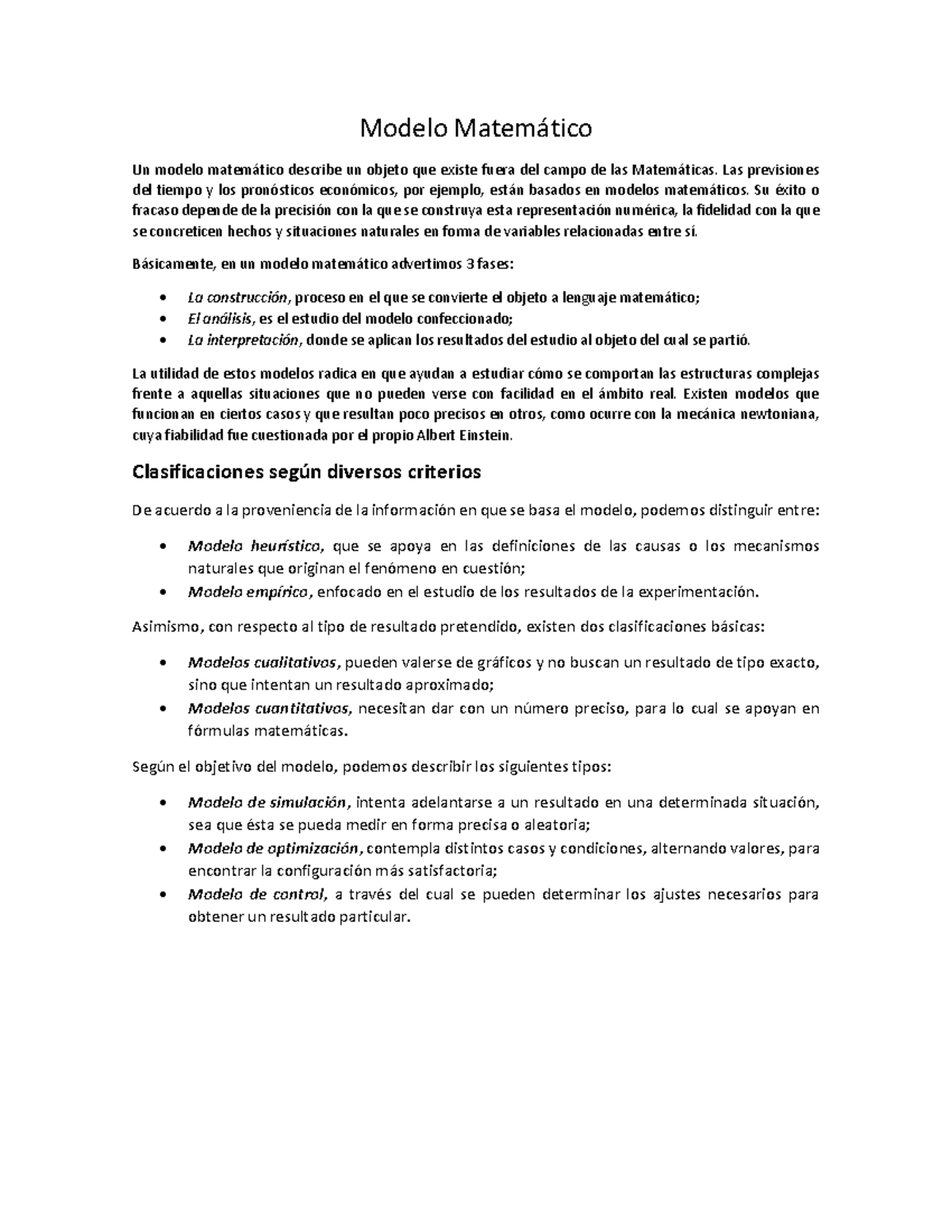 1 - Modelo Matemático - Modelo Matem·tico Un modelo matem·tico describe ...