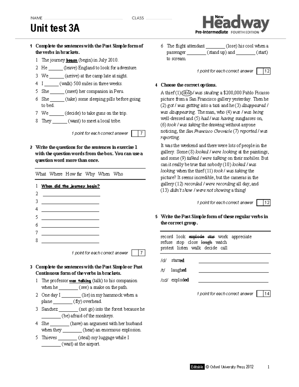 ST UNIT TEST 3A HW PRE - tui de day de down file thuiii nhaaaaaa - Unit ...