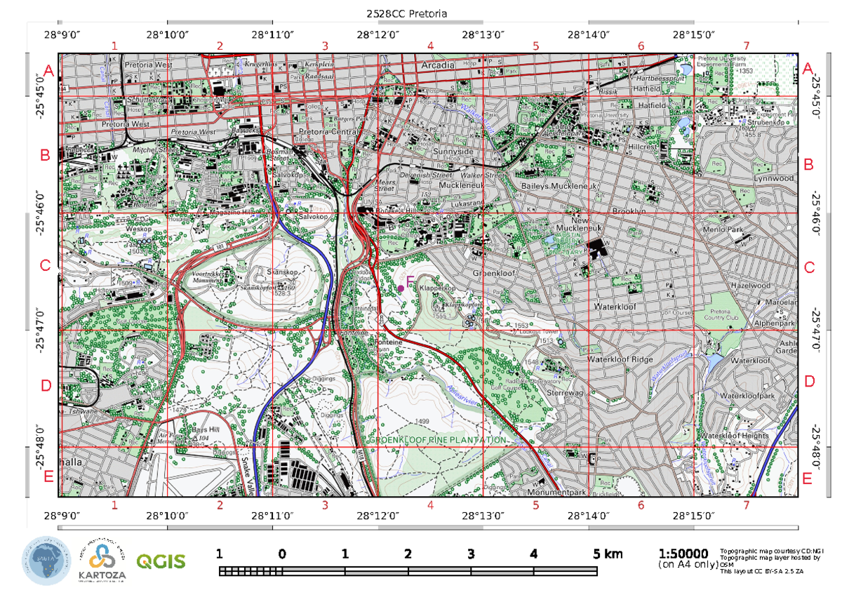 2528CC Pretoria Topo Map - jmg 200 - Topographic map courtesy CD ...