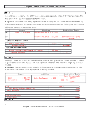 Homework Ch 4 Solutions Updated ACCT 220 6th Ed - Chapter 4 Homework ...