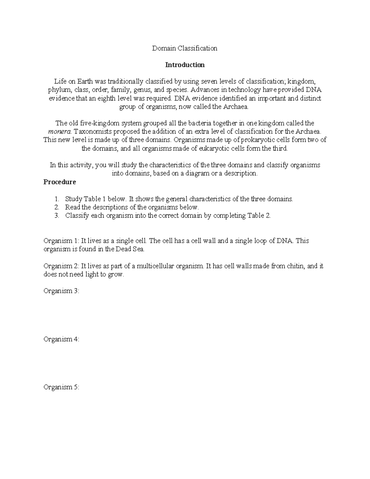 Domain classification - Domain Classification Introduction Life on ...
