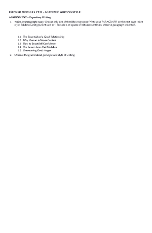 ESEN Module 1 - Lesson 3 – Critical Listening Enhancement Acitivity - ESEN MODULE 1 -LESSON 3 ...