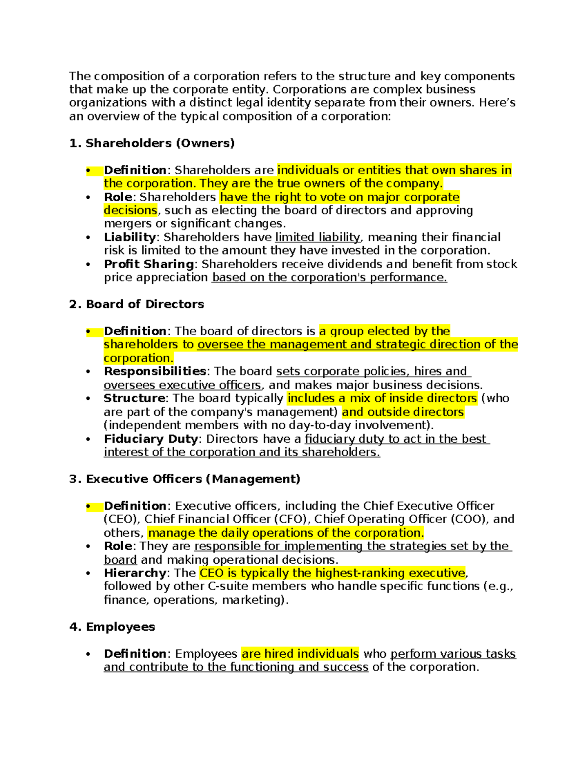 THE Basics OF Corporation Business - The composition of a corporation ...