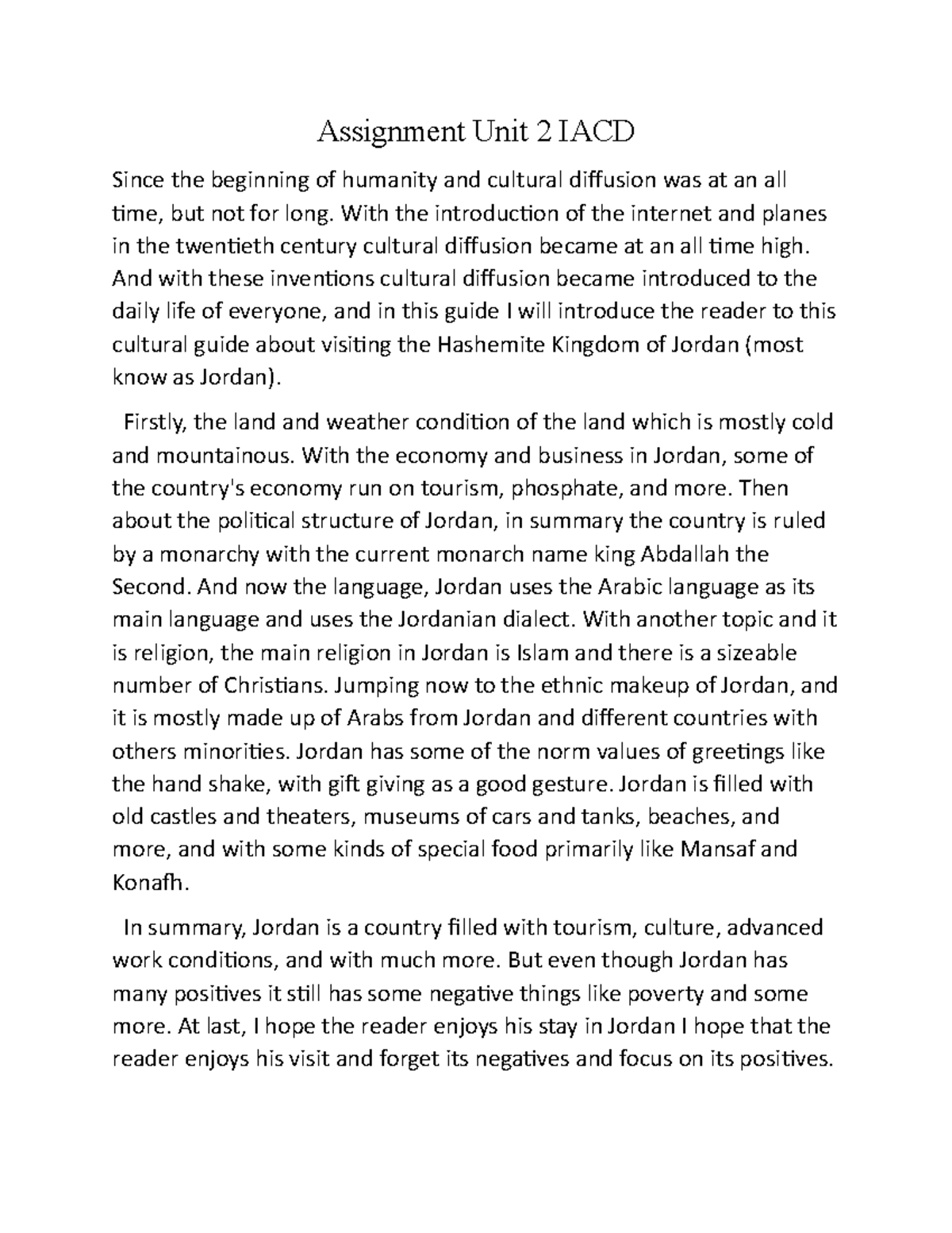 Assignment Unit 2 IACD - Good - Assignment Unit 2 IACD Since the ...