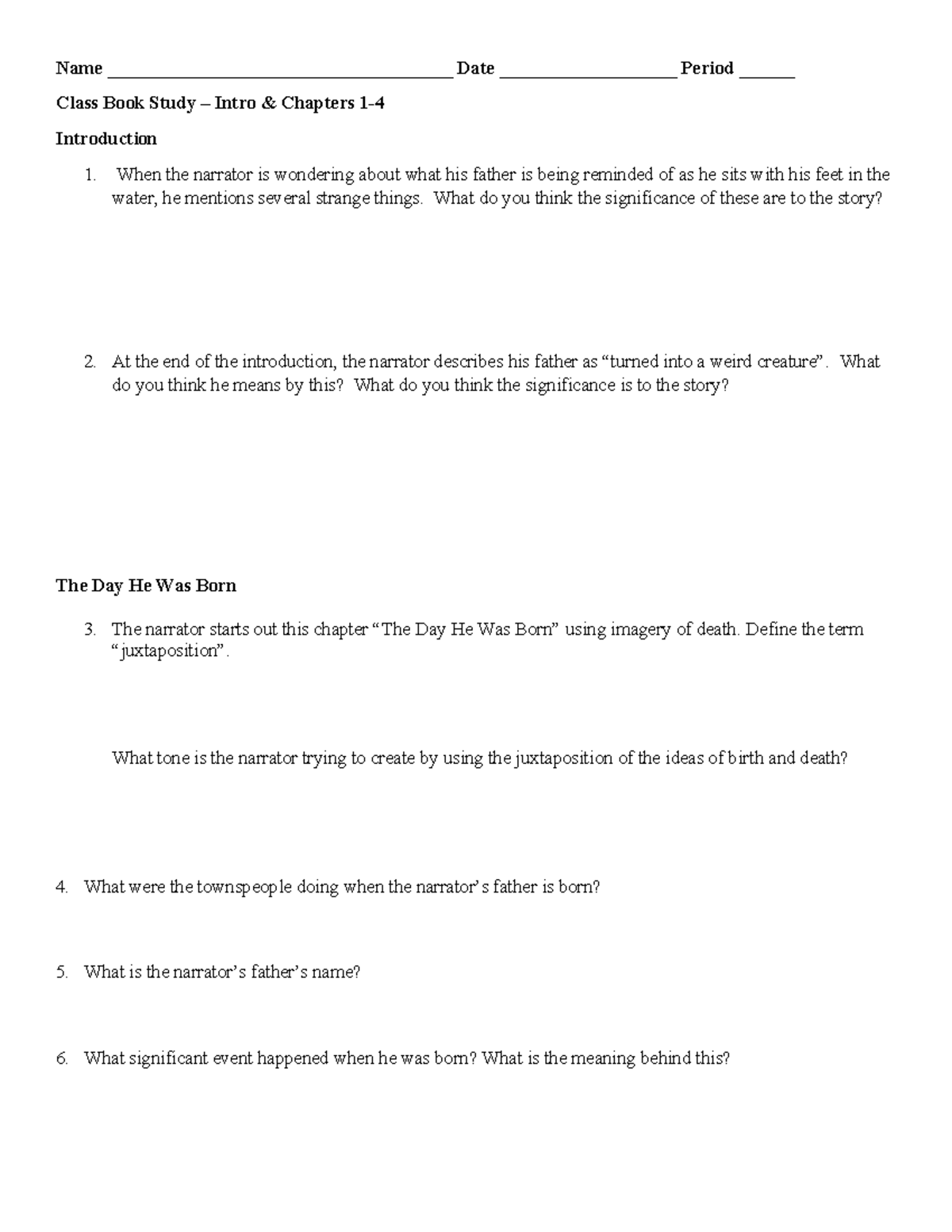 CBS1 Intro Chpts 1-4 Questions - Name ...