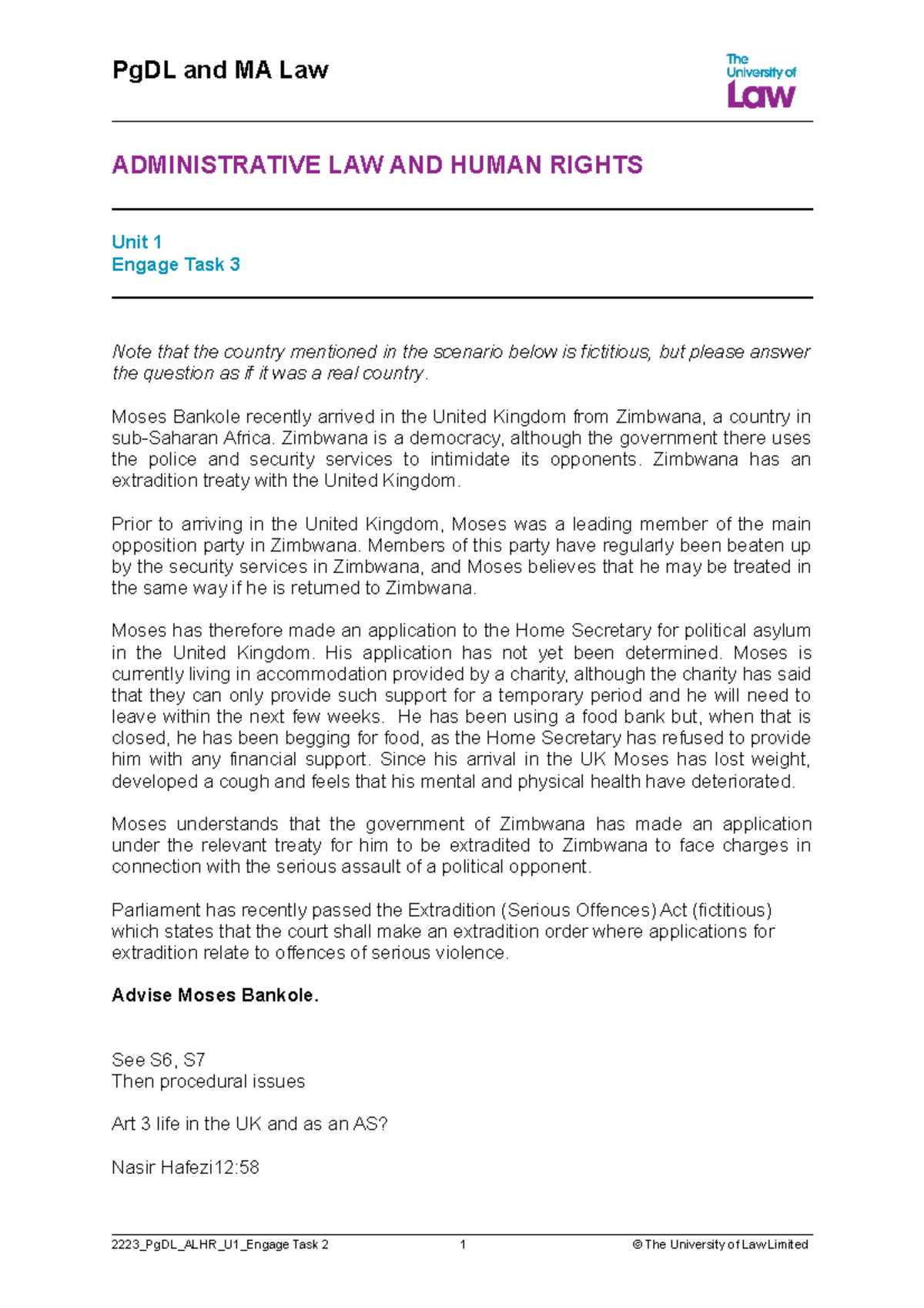 2223 pgasjhgekhajhgjw - PgDL and MA Law ADMINISTRATIVE LAW AND HUMAN ...