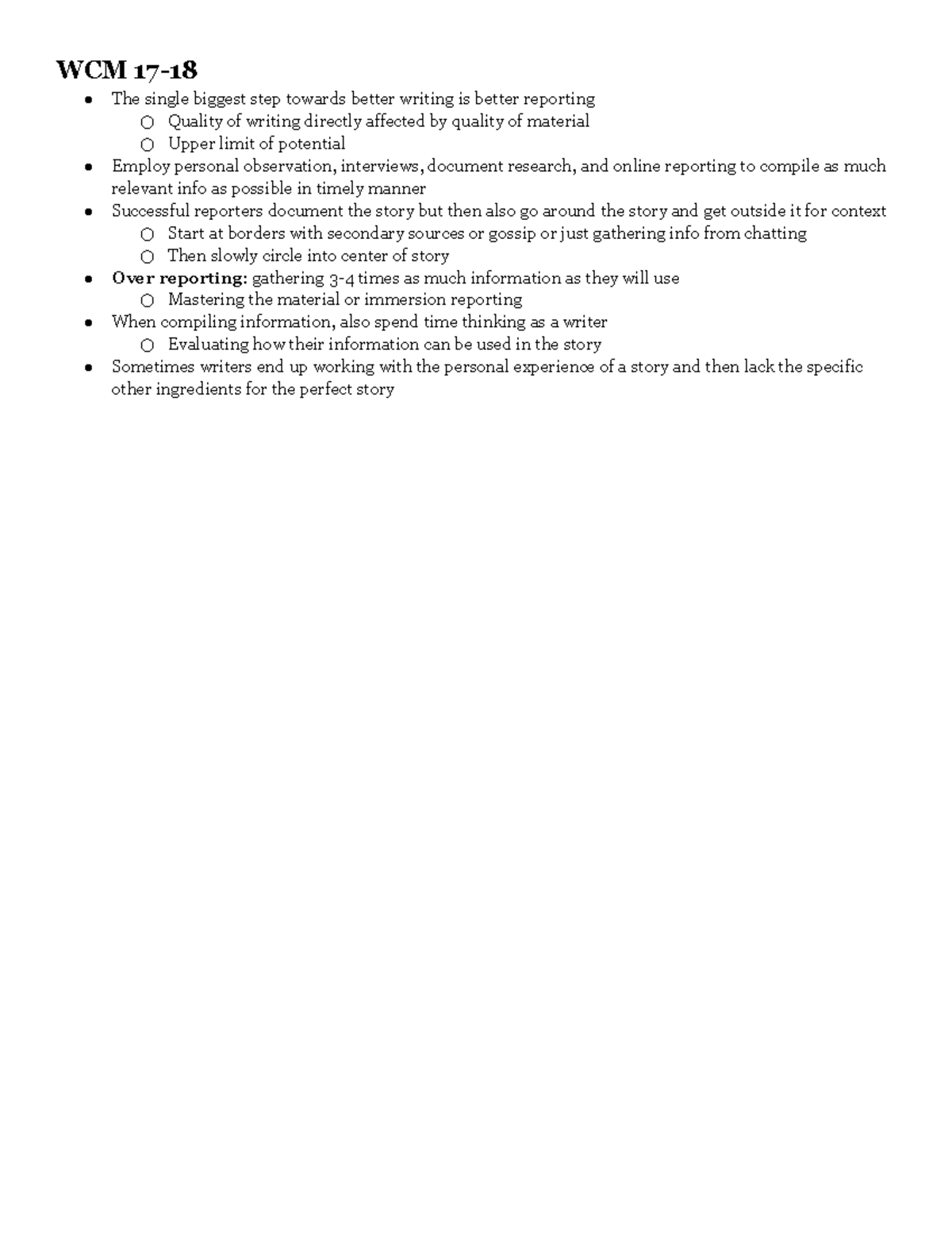 WCM 17-18 - writing as a craft and magic chapters 17-18 - WCM 17- The ...