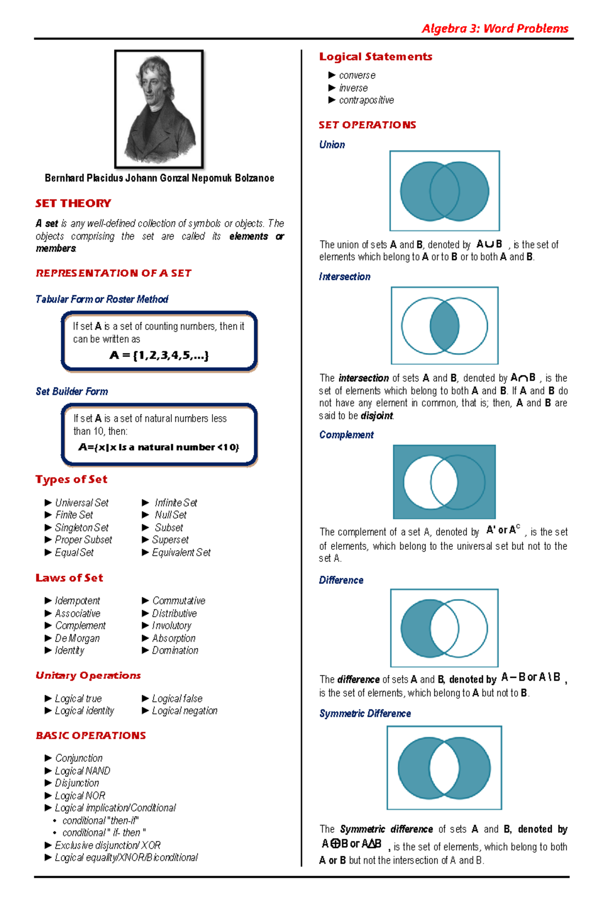 558515335 Algebra 4 Discrete Mathematics - Bernhard Placidus Johann ...