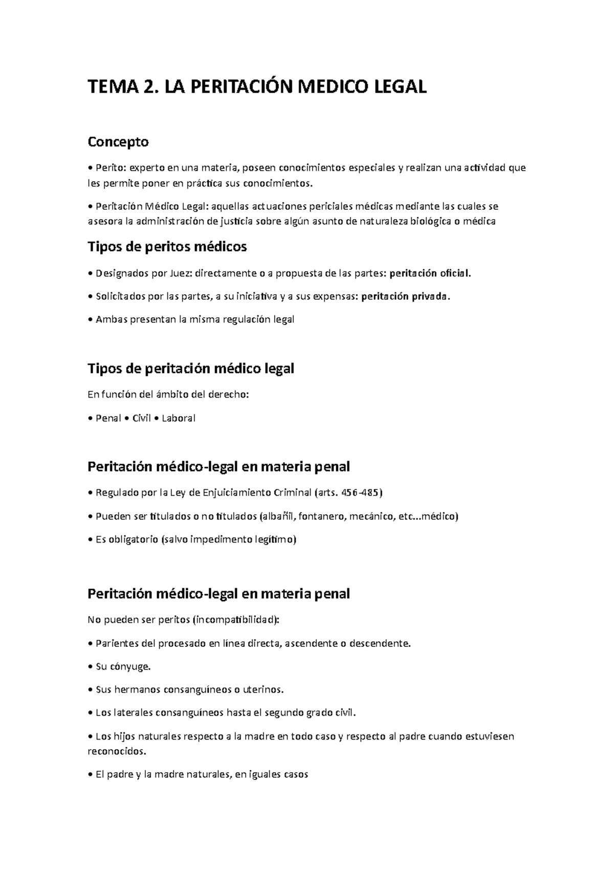 TEMA 2. la peritacion medicolegal - TEMA 2. LA PERITACIÓN MEDICO LEGAL ...