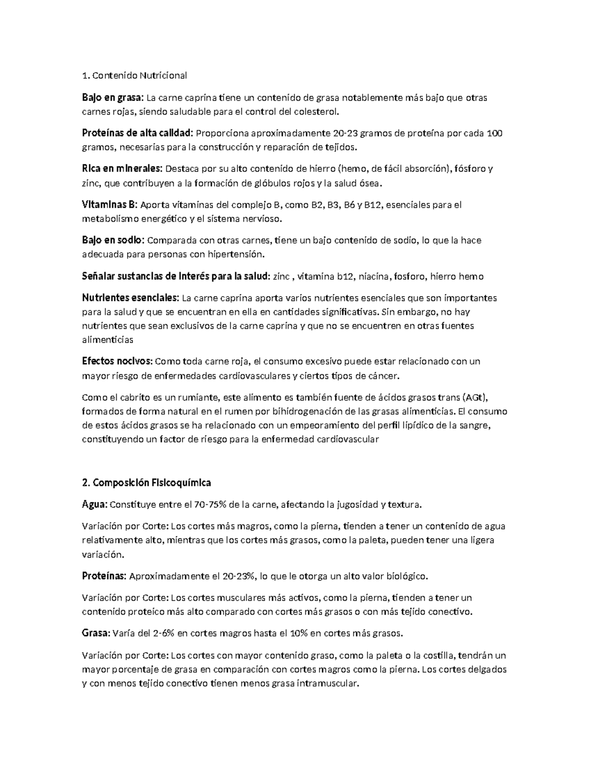 Carne caprina arreglado - Contenido Nutricional Bajo en grasa: La carne ...