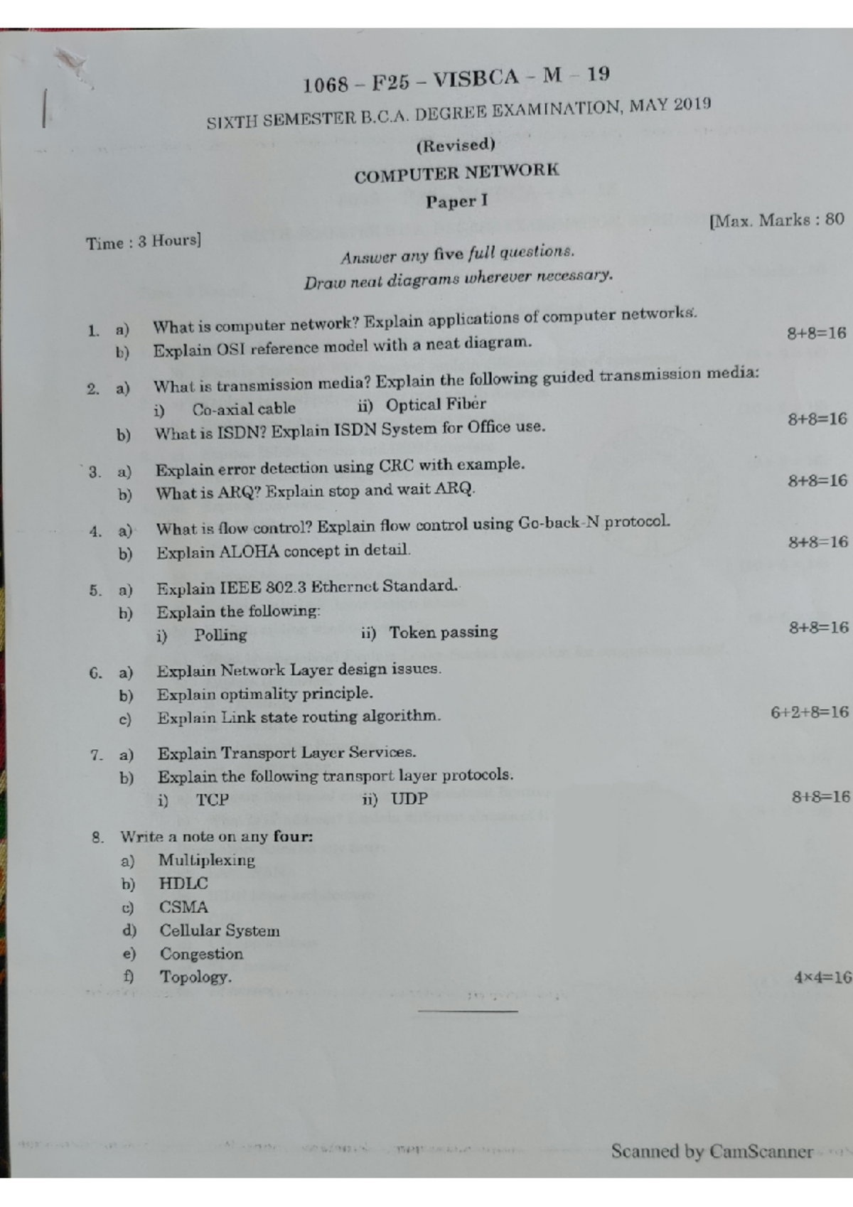 Cn2019 - question paper - Computer Application - Studocu