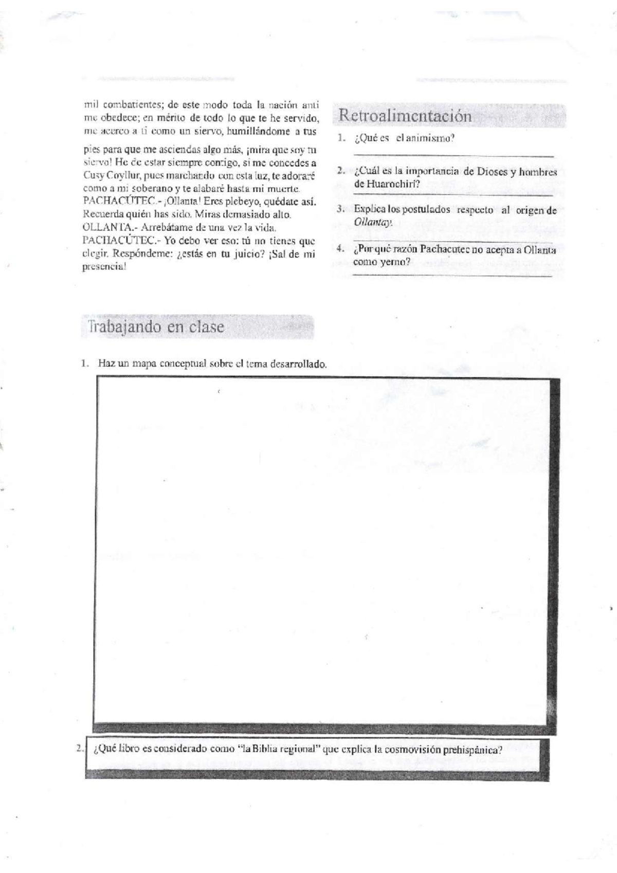 mito de inkarri, wiracocha y kawillaca - Ciencias Sociales - Studocu