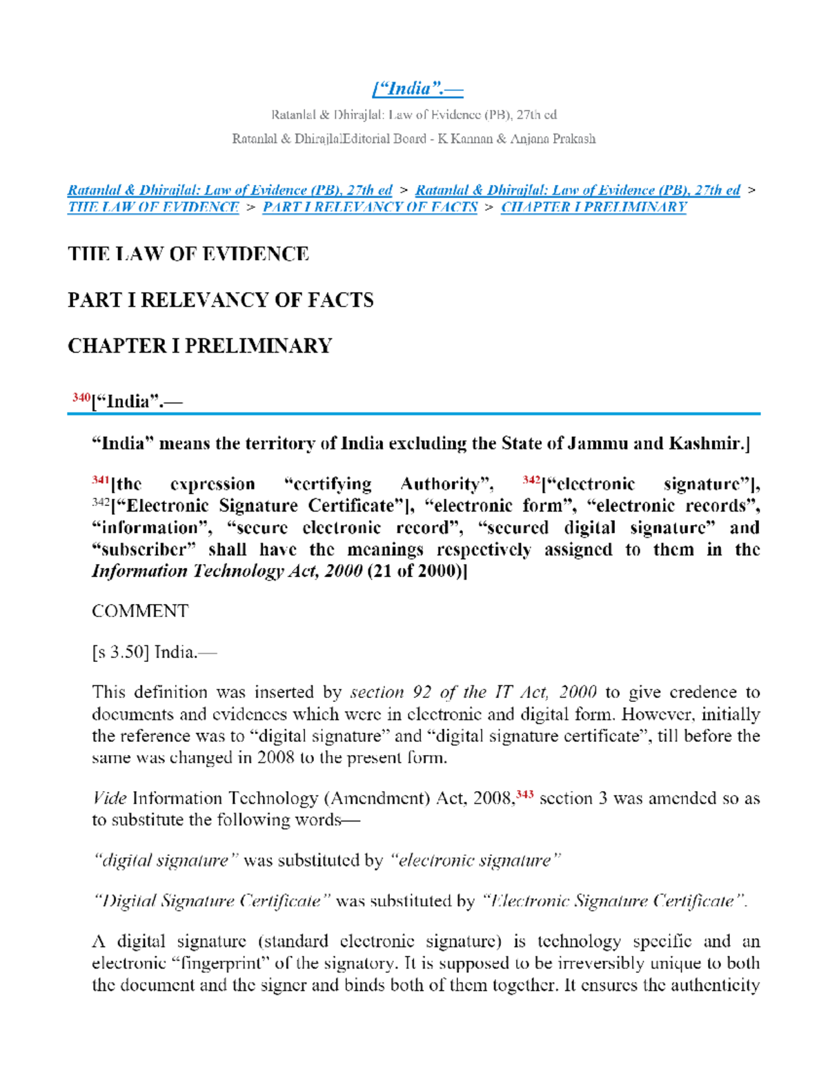Relevancy of Facts 1 - Grade: 6.5 - Corporate law - Studocu
