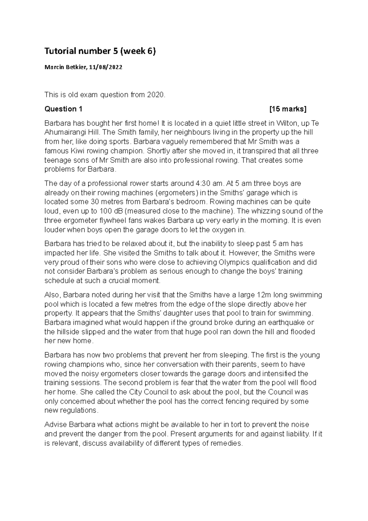 20220811 tutorial 5 for students - Tutorial number 5 (week 6) Marcin Betkier, 11/08/ This is old ...