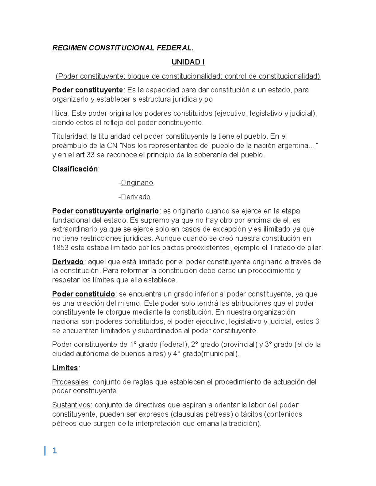 Resumen derecho constitucional II- Final - REGIMEN CONSTITUCIONAL ...