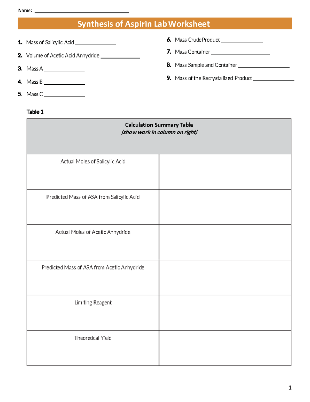 Week 4-Aspirin-Worksheet- Sp24cg - Scientific Method Lab Worksheet Name ...