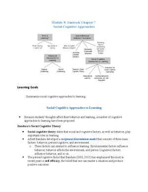 Information Processing Notes 1 - Module 9: Santock Chapter 8 The ...